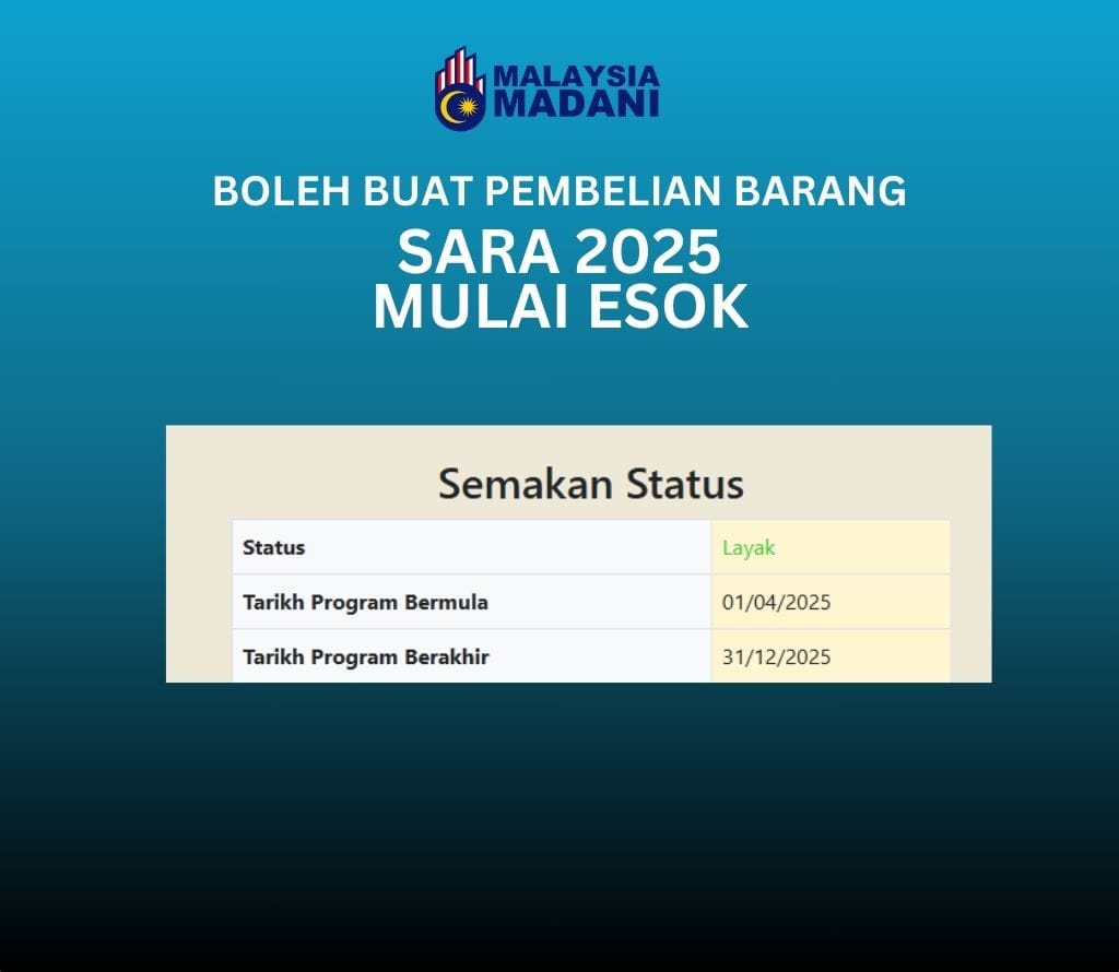 SARA APRIL 2025: Boleh Buat Pembelian Barang Mulai Esok (Penerima Baru) - Mystr